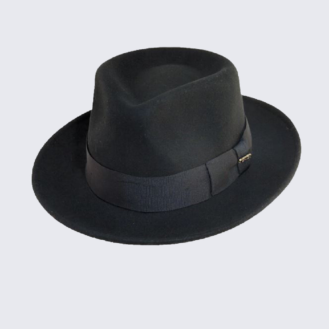 Black Wool Felt Fedora
