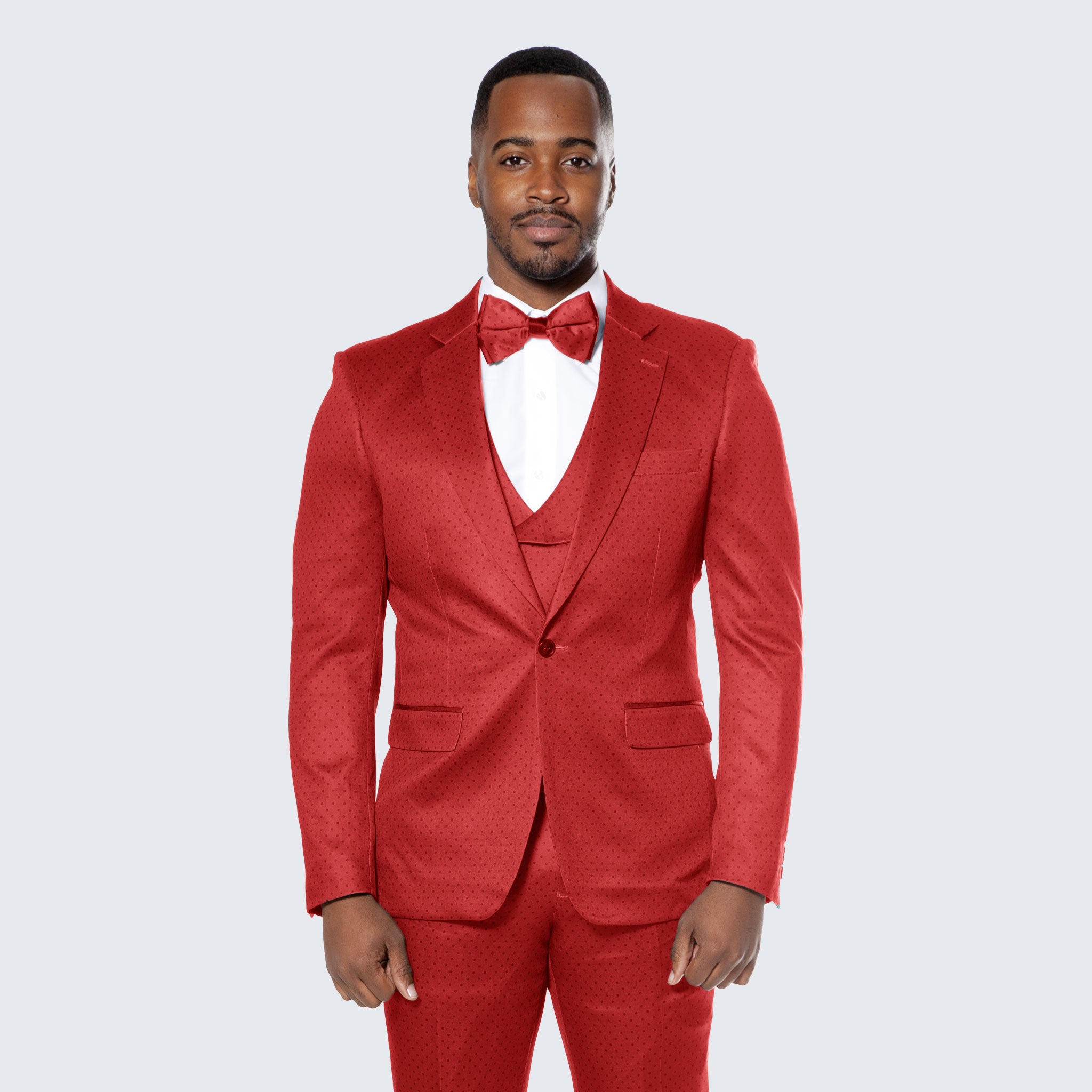 Red Polka Dot Tuxedo 3-Piece Set – Wedding & Prom | Perfect Tux