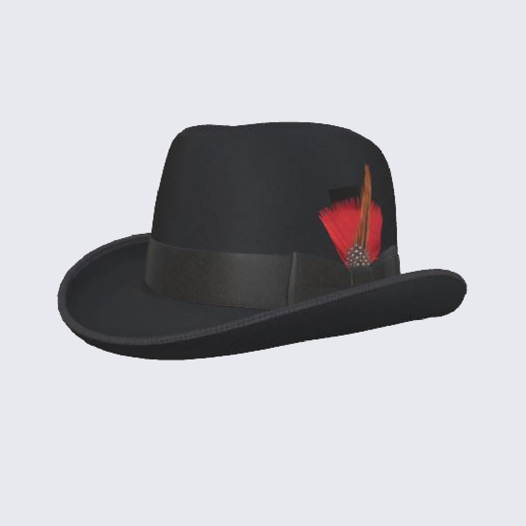 Black Wool Felt Zoot Fedora Hat – Perfect Tux