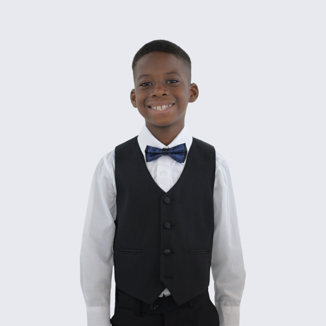 Blue Paisley Boys 5pc Tuxedo Set for Kids Teen Children - Wedding ...
